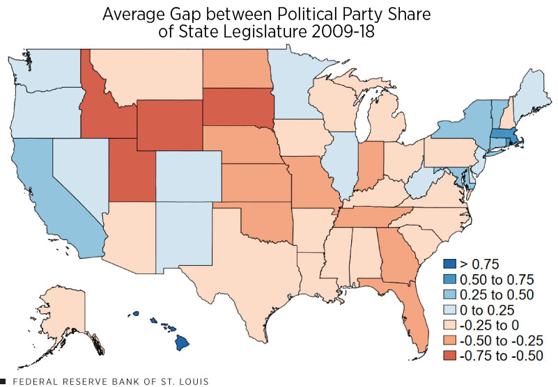 State Government Expenditures by Political Affiliation| St. Louis Fed